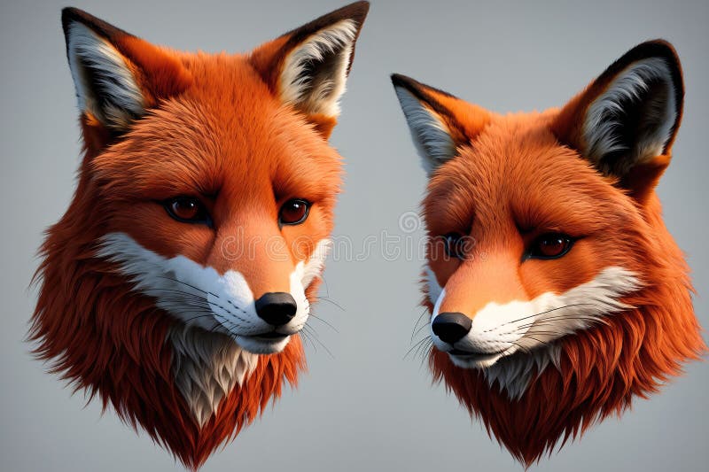 A Pair of Foxes with Their Heads Tilted To the Side, Looking at Each ...