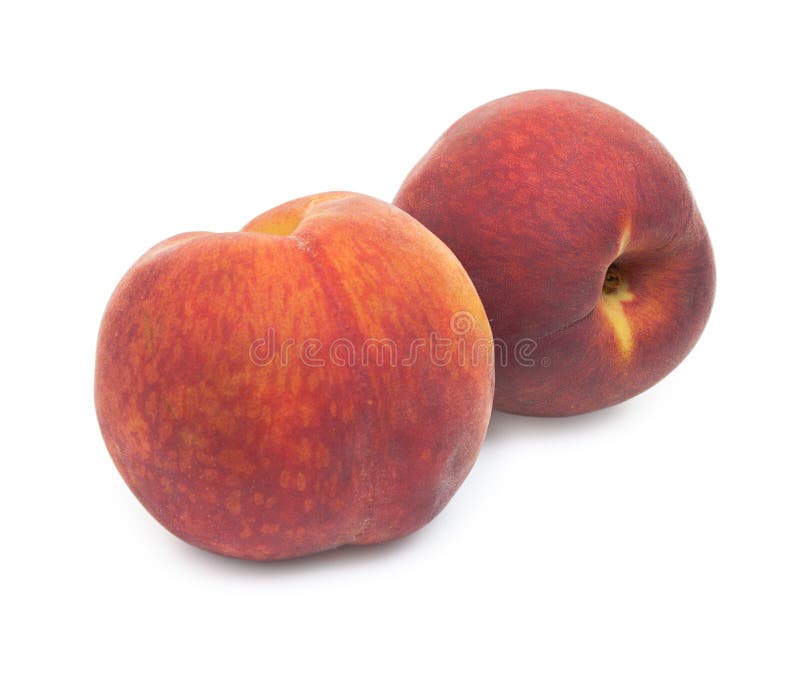 Pair of Fresh Red Peach Isolated on White Stock Photo - Image of ...