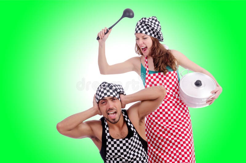Pair of funny cooks stock image. Image of life, ladle - 47820459