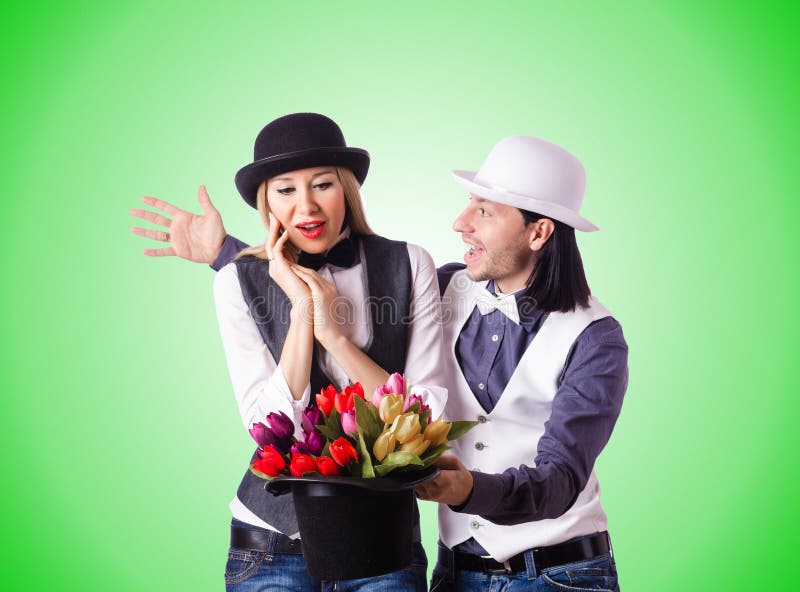 Pair in funny love concept stock photo. Image of couple - 59024300