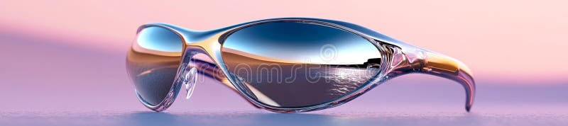 Futuristic Sunglasses with Liquid Chrome Frames and Reflective Lenses ...