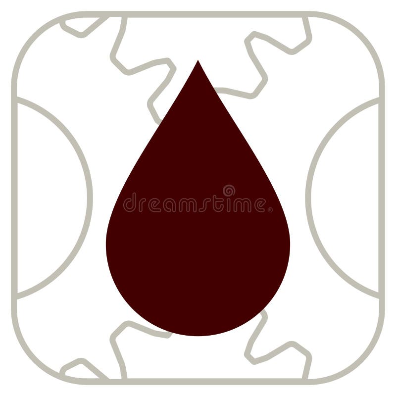 The Pair of Gears and a Drop of Oil. Stock Vector - Illustration of ...