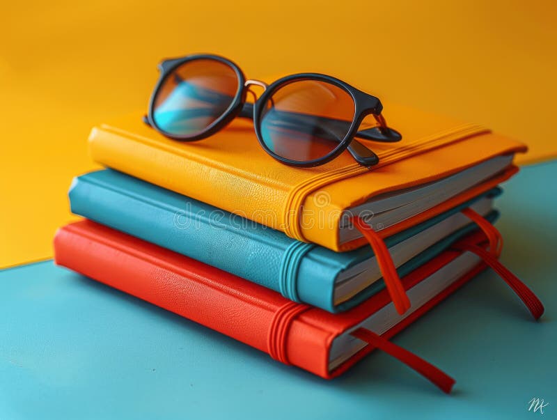 Pair Of Glasses And Books Stock Image Image Of Generated 312680377