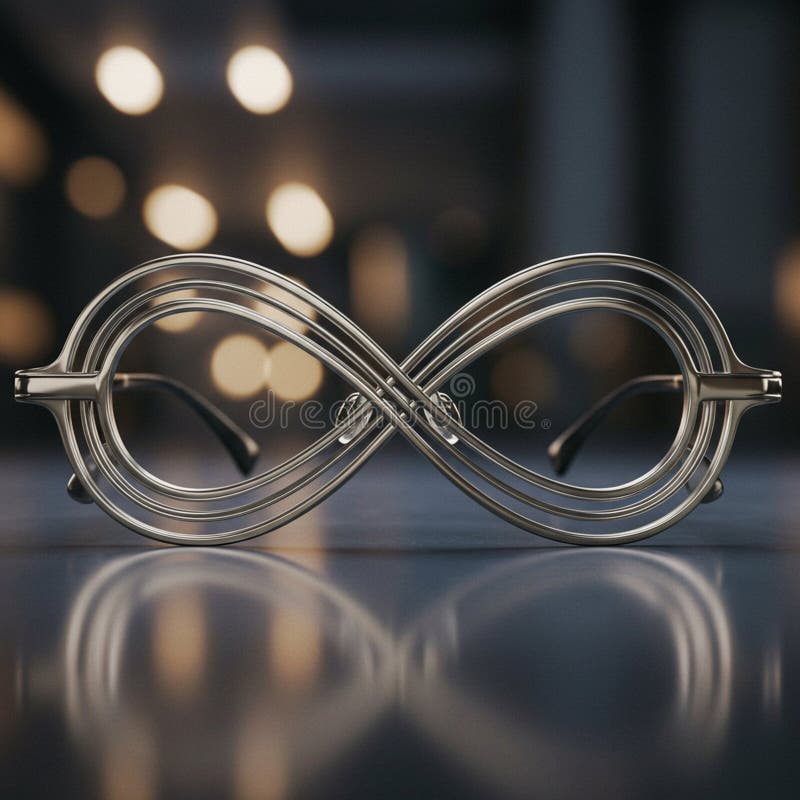 A Pair of Glasses with an Infinity Symbol Design Crafted from Sleek ...