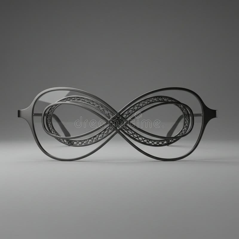A Pair of Glasses with a Modern, Conceptual Design Features a Central ...