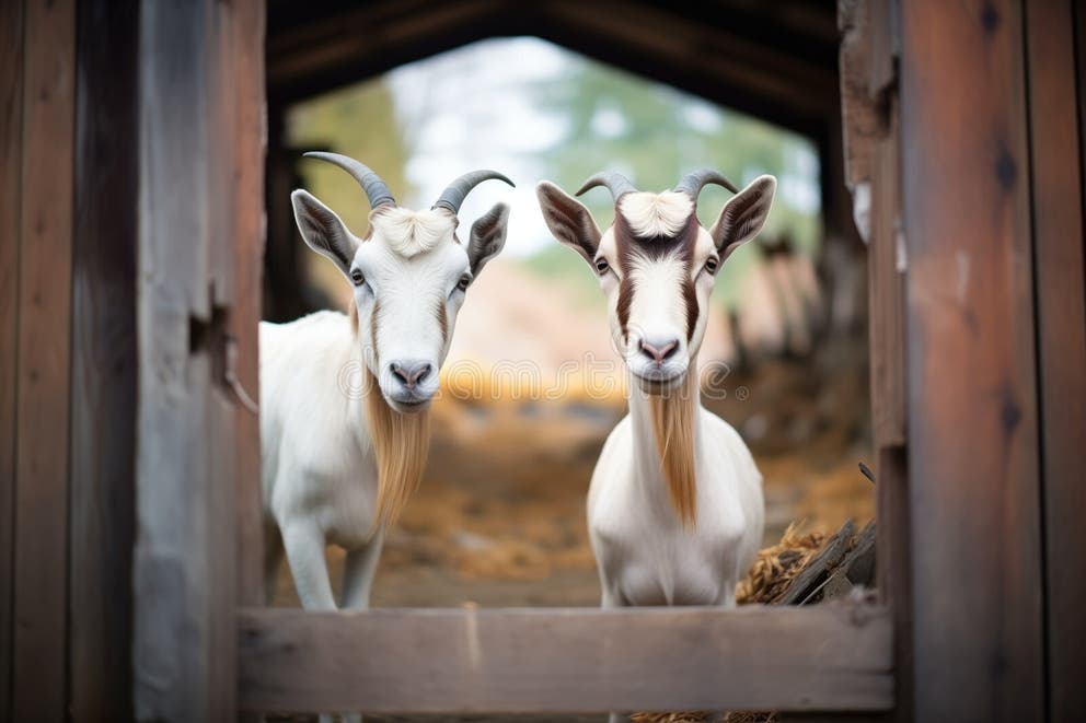 Pair of Goats in a Territorial Stand-off Stock Photo - Image of rural ...