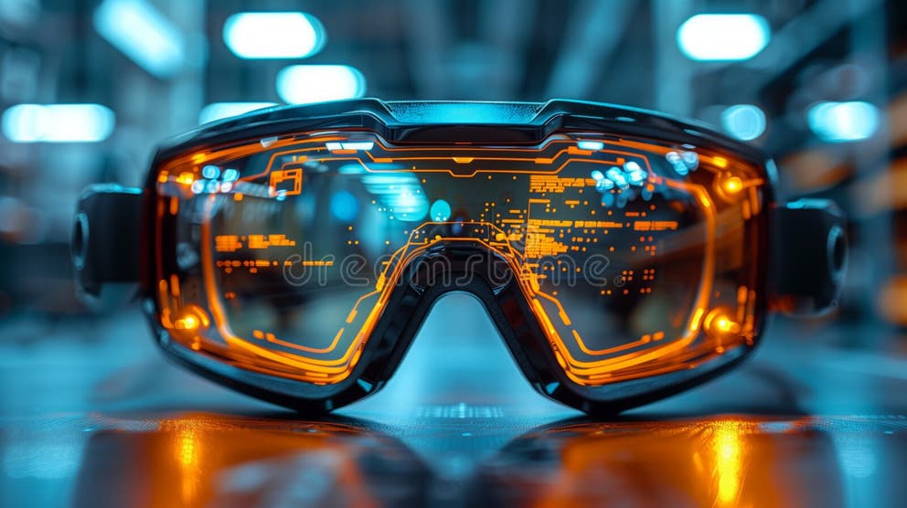 Illuminated Goggles with Glowing Lights Stock Photo - Image of fashion ...