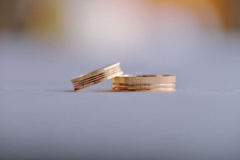 Pair of gold wedding rings stock image. Image of pair - 69536937
