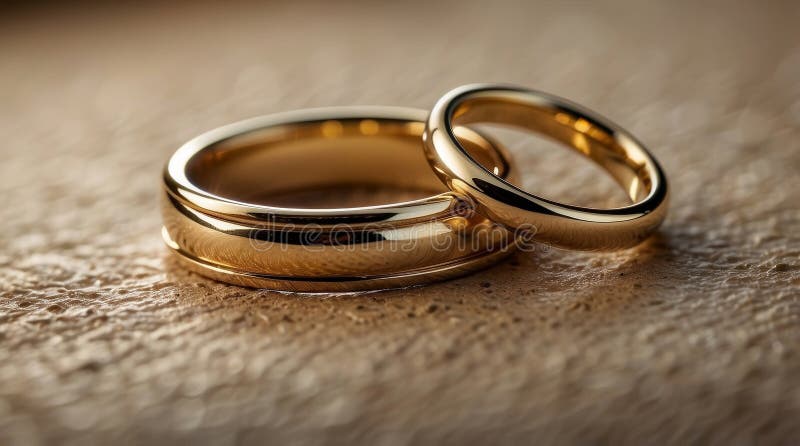 A Pair of Gold Wedding Rings Stock Image - Image of romantic, symbol ...