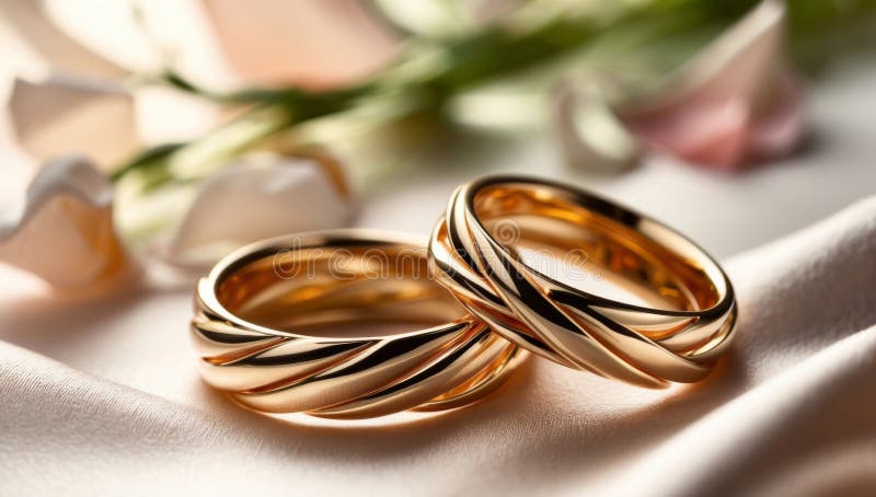 A Pair of Gold Wedding Rings Stock Image - Image of celebration ...