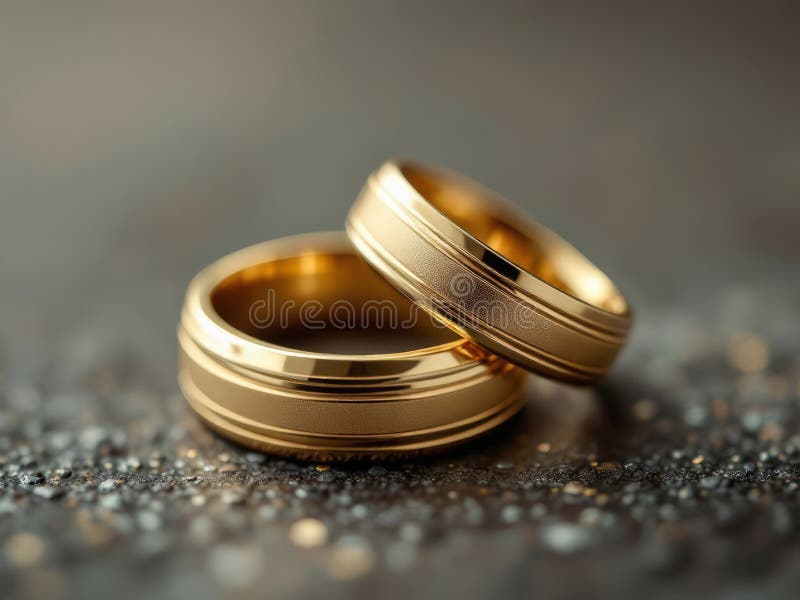 A Pair of Gold Wedding Rings Stock Photo - Image of diamond, wedding ...
