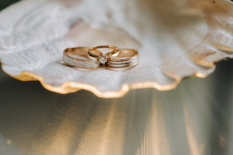 A Pair of Gold Wedding Rings.Two Wedding Rings Stock Photo - Image of ...