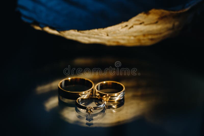A Pair of Gold Wedding Rings.Two Wedding Rings Stock Image - Image of ...