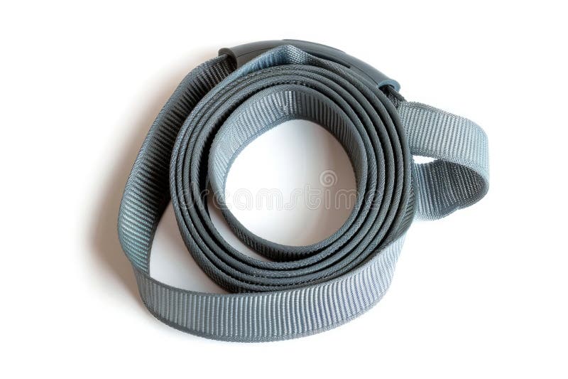 Pair of Gray Elastic Straps Lying on a White Surface, Ideal for Use in ...
