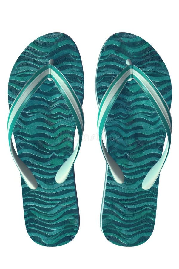 A Pair of Green Flip Flops, Perfect for Summer Outings Stock Image ...