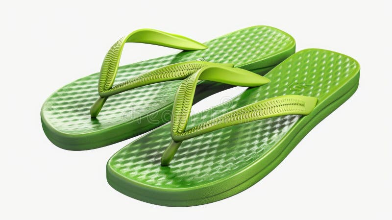 A Pair of Green Flip Flops, Suitable for Summer Advertising Campaigns ...