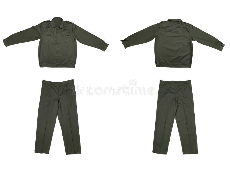 Pair of green work wear. stock photo. Image of overalls - 36088446