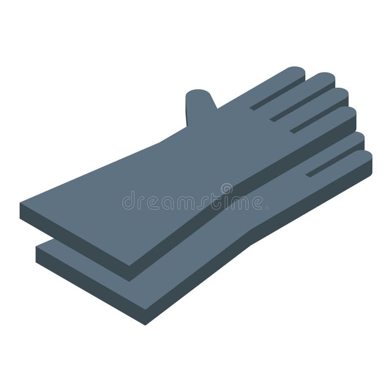 Pair of Grey Working Gloves Lying Isometric Icon Stock Illustration ...
