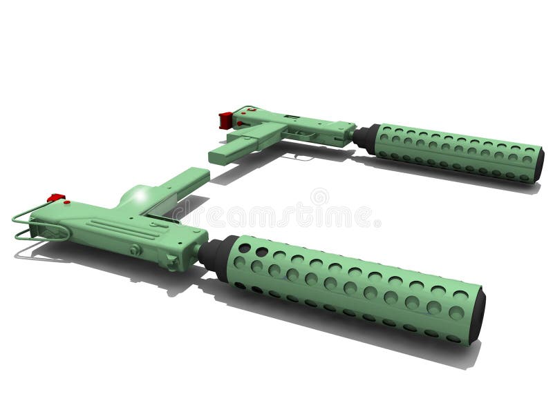 A pair of guns stock illustration. Illustration of weapon - 10890016