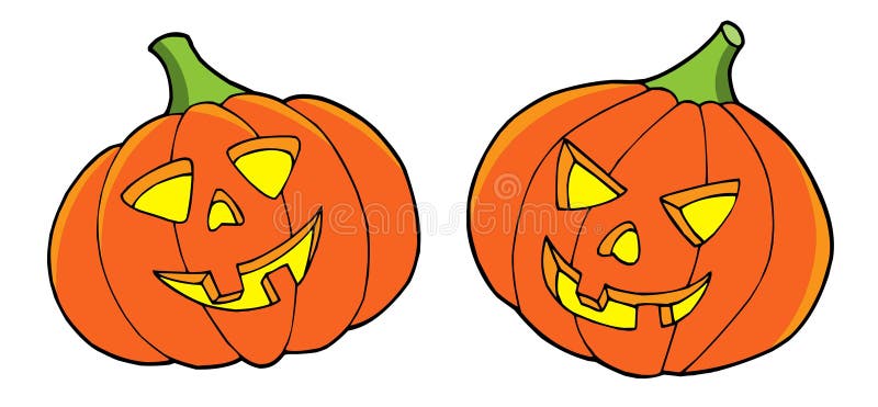 Pair of Halloween pumpkins stock vector. Illustration of pumpkin - 6620413