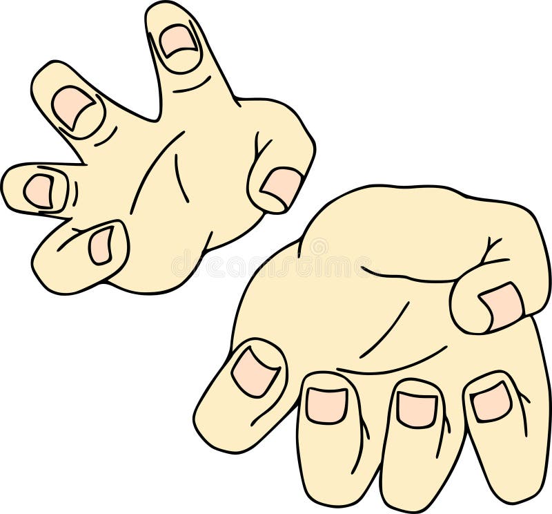 Pair Hand Gestures. Isolated Vector Illustration of Human Hands. Stock ...