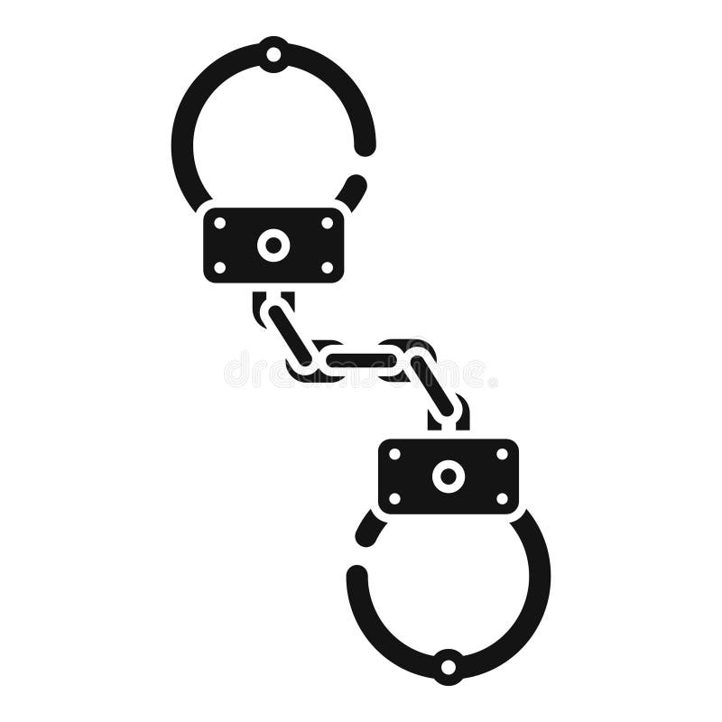 Pair of Handcuffs Connected with Chain Restraining Freedom Stock Vector ...