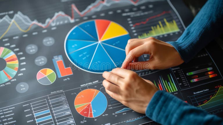 Pair of Hands are Adjusting a Large, Tactile Pie Chart on a Digital ...