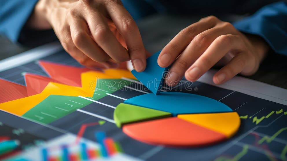 Pair of Hands are Adjusting a Large, Tactile Pie Chart on a Digital ...