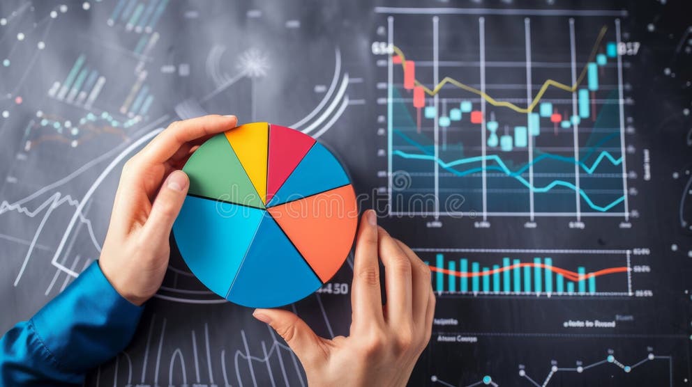 Pair of Hands are Adjusting a Large, Tactile Pie Chart on a Digital ...
