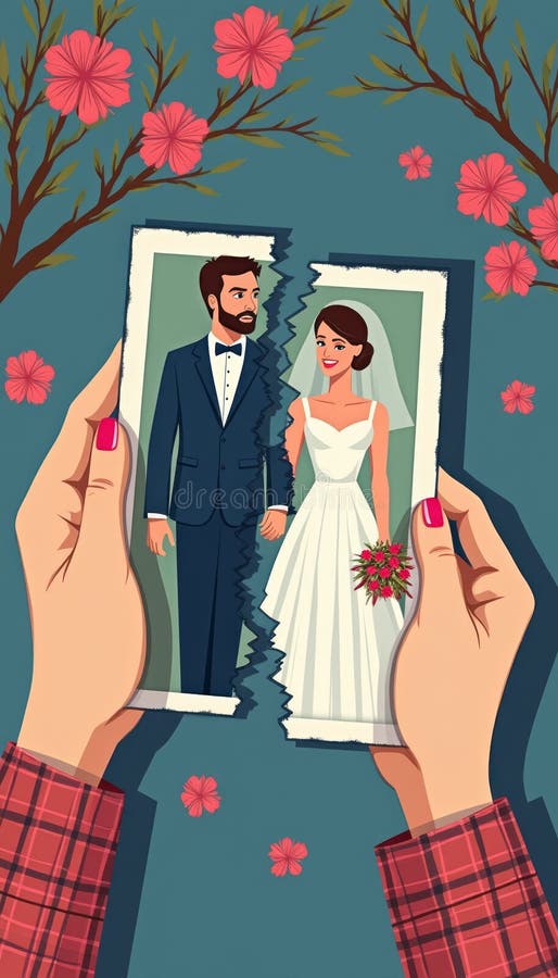 Hands Tearing a Wedding Apart Stock Photo - Image of visual ...