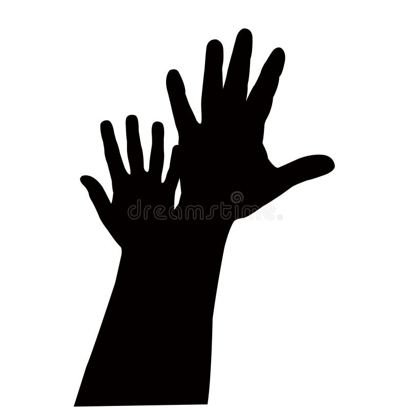 Hands Black Color Silhouette Vector Stock Vector - Illustration of sign ...