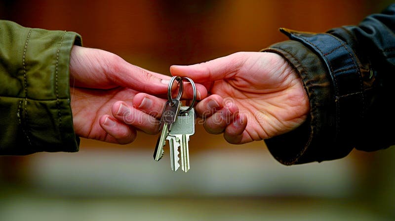 A Pair of Hands Clutching a Set of Shiny House Keys Stock Illustration ...