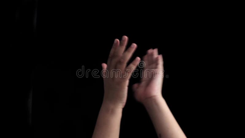 Pair of Hands Coming Up and Applauding Clapping Isolated on Black ...
