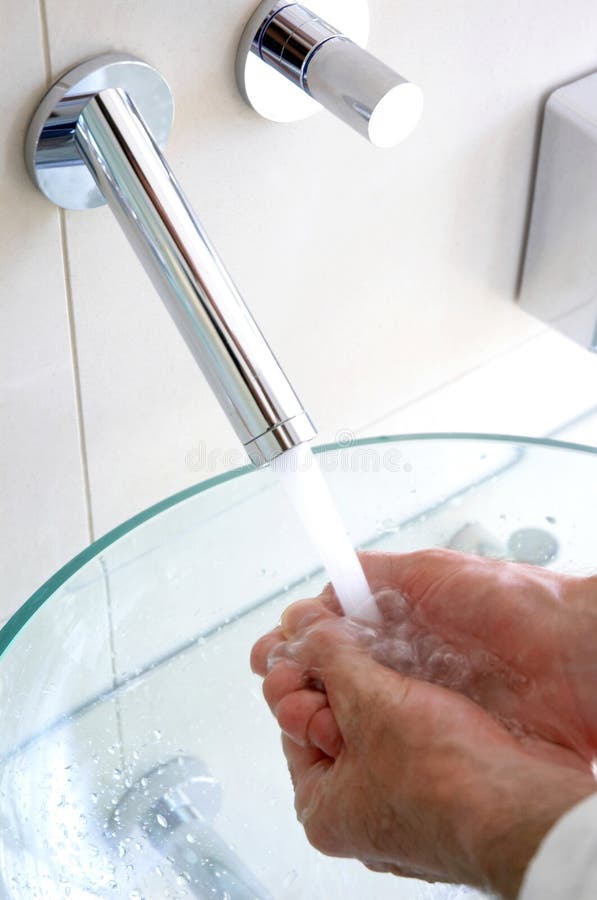 A Pair of Hands Cupping the Water from the Tap. Conceptual Image Shot ...