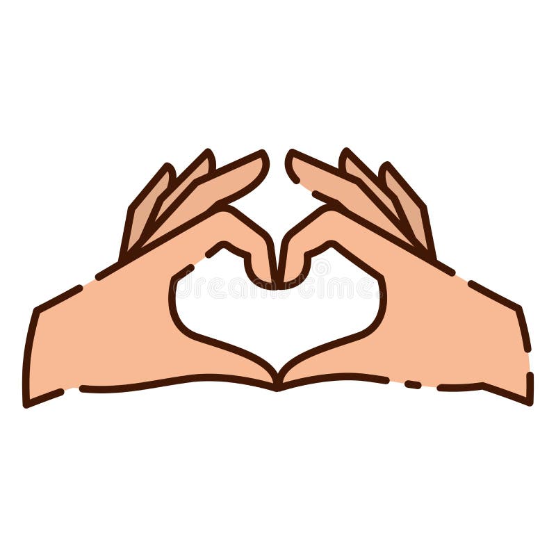 Pair of Hands Doing a Heart Shape Flat Design Icon Vector Stock Vector ...
