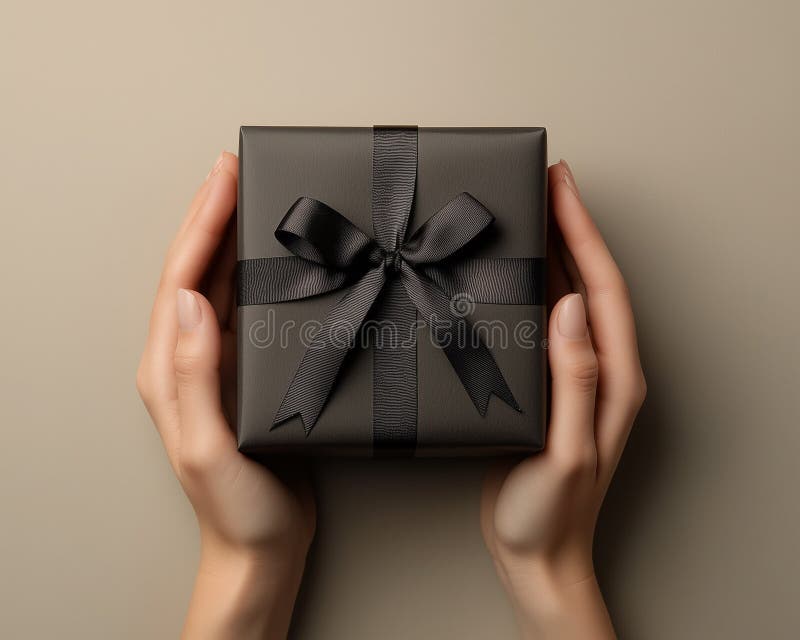 A Pair of Hands Gently Holding a Beautifully Wrapped Gift, Expressing ...