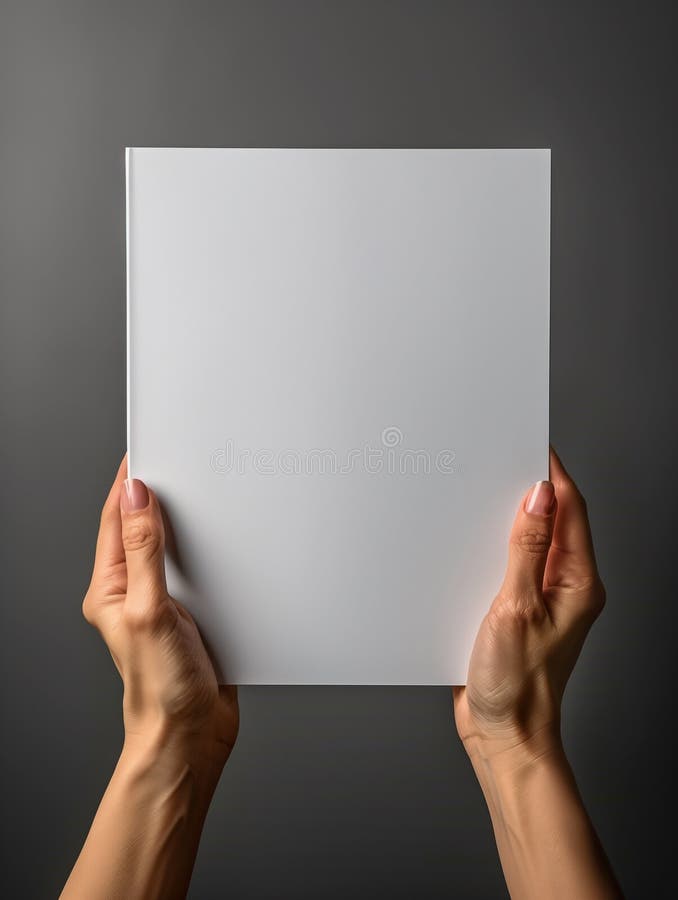 A Pair of Hands Holding a Blank White Sheet of Paper, Perfect for ...