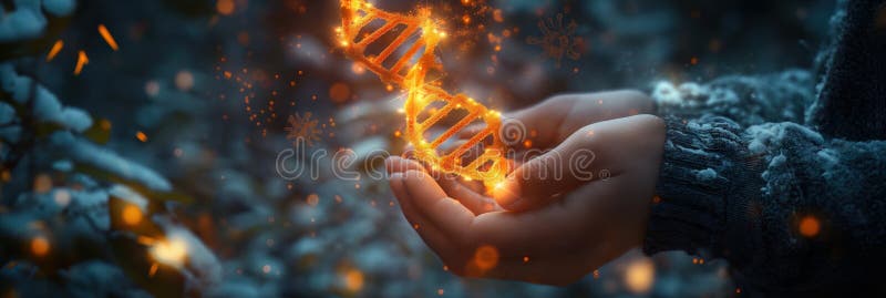 A Pair of Hands are Holding DNA Strand, Edited by Using CRISPR-Cas9 ...
