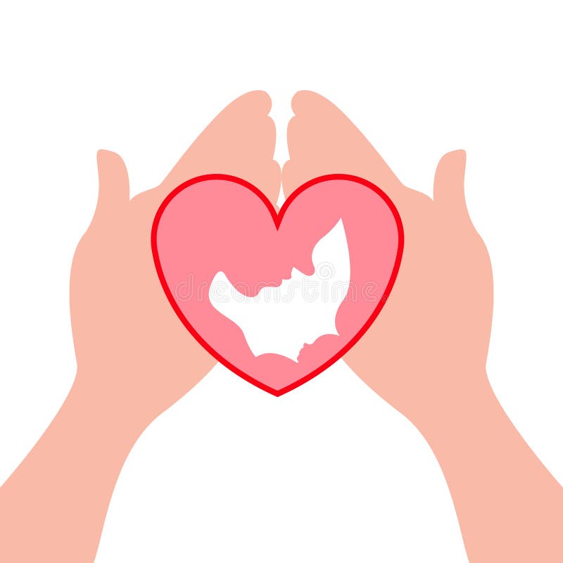 Pair of Hands Holding a Heart Shape Stock Vector - Illustration of hold ...