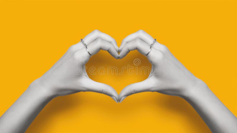 A Pair of Hands Making a Heart Shape with Rings on Them, AI Stock Photo ...