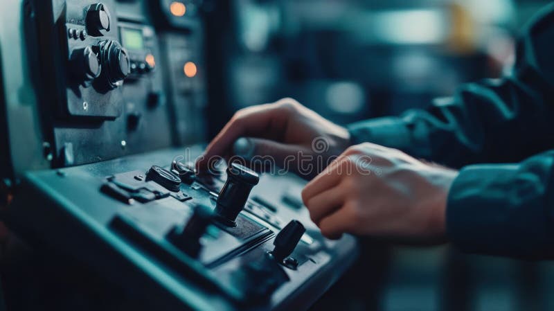 A Pair of Hands Manipulating a Sophisticated Joystick Connected To a ...