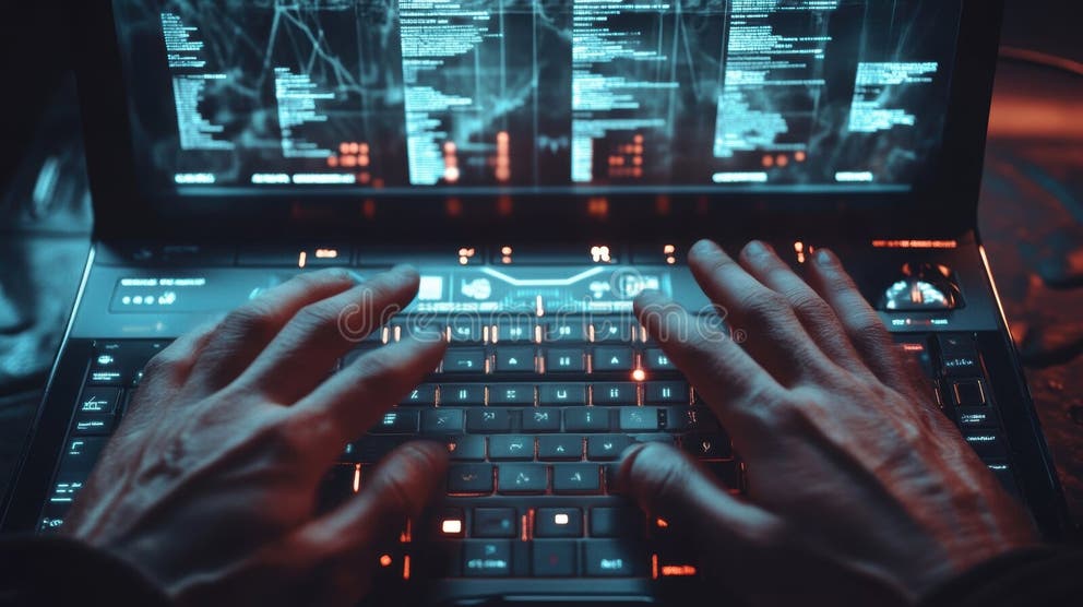 A Pair of Hands Poised Over a Keyboard Navigating a Digital Learning ...
