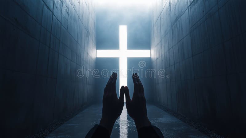 A Pair of Hands are Raised in a Gesture of Reverence or Prayer Towards ...