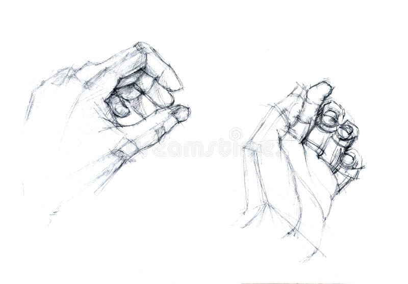 Pair of hands sketch stock illustration. Illustration of line - 8642198