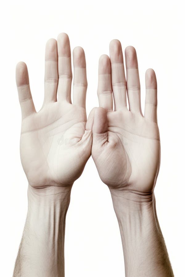 Pair of Hands with White Plastic Covering Them with White Tape ...