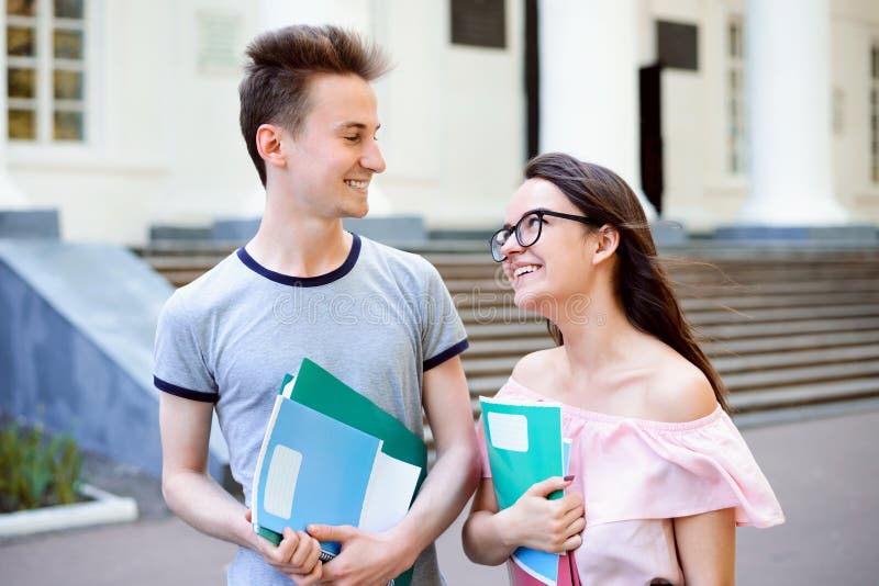 Students Walking and Having a Talk Stock Image - Image of classes ...