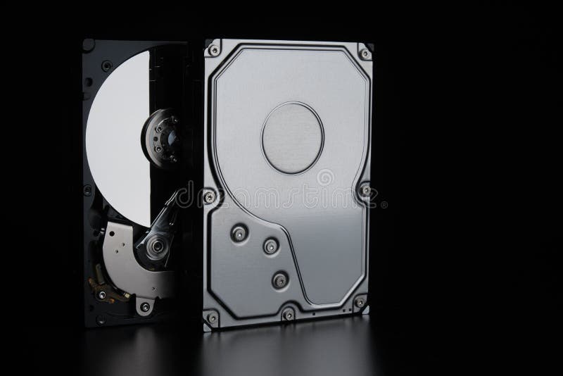 Pair of Hard Drive on Black Background Stock Image - Image of broken ...