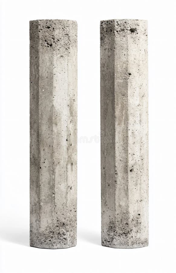 Pair of Hexagonal Concrete Pillars Architectural High Quality Image ...