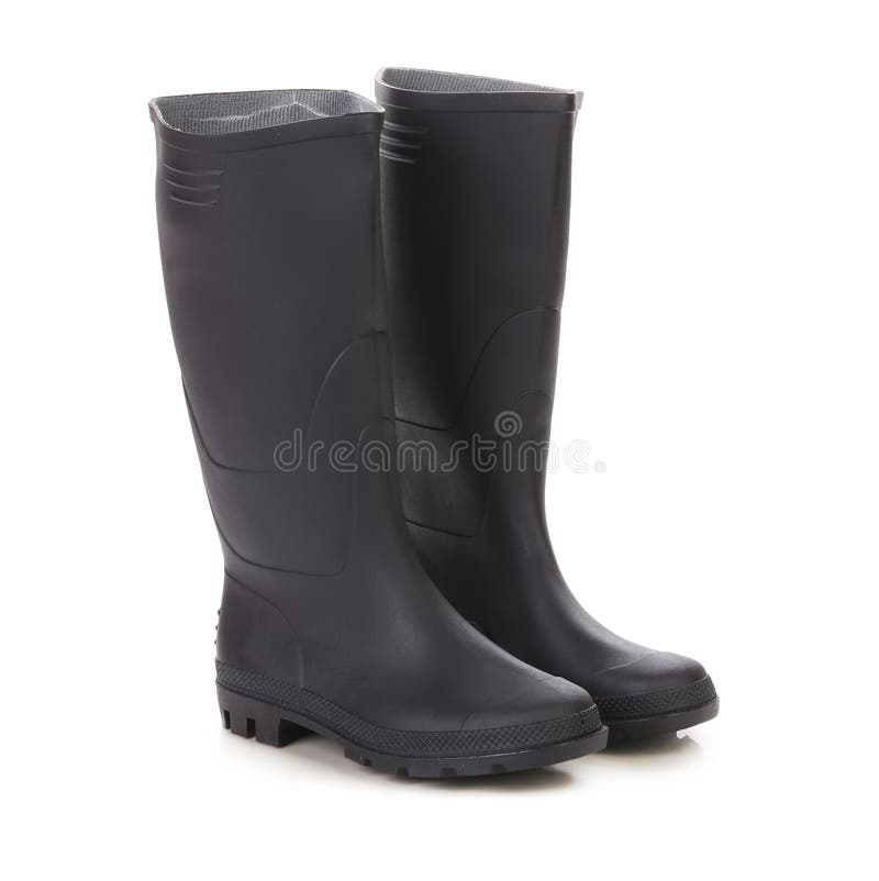 Black rubber boots stock image. Image of modern, rubber - 4173649