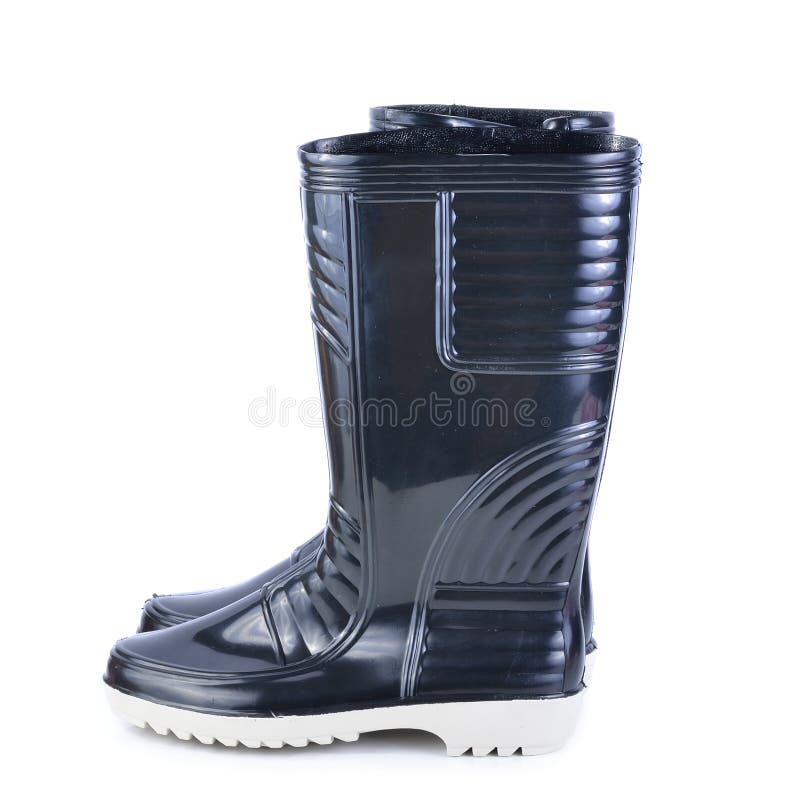 Pair High Rubber Boots. Isolated Stock Image - Image of gardening ...